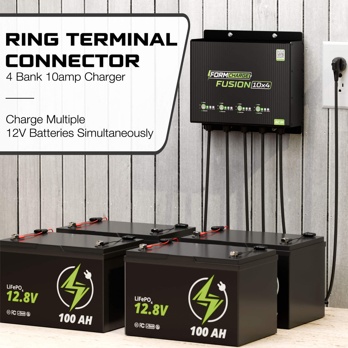 FORM Fusion 10X4, 4-Bank, 40A (10A/Bank) Smart Marine Battery Charger ...
